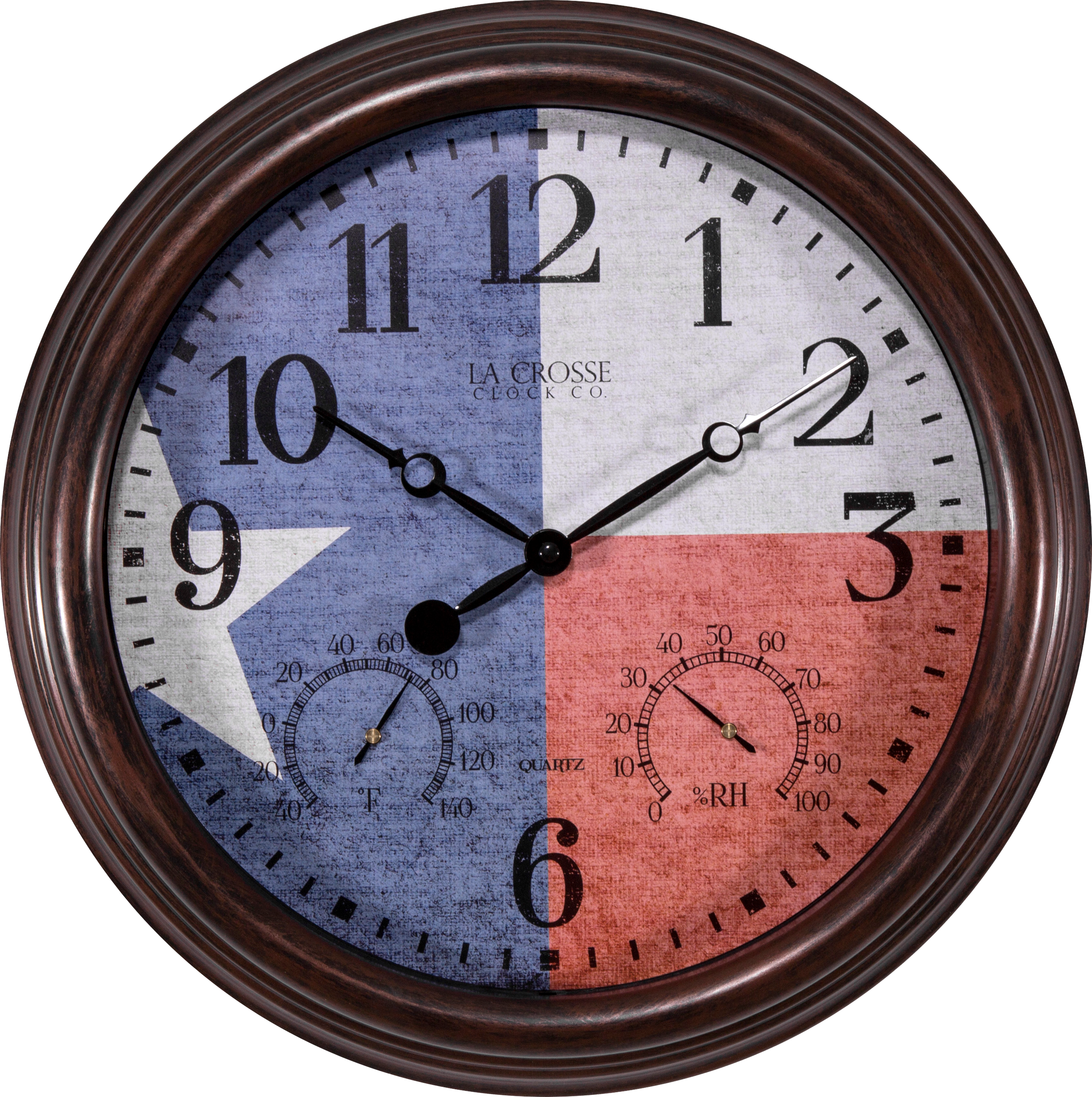 La Crosse Technology 15" Texas-Flag Indoor/Outdoor Wall Clock | Bass ...